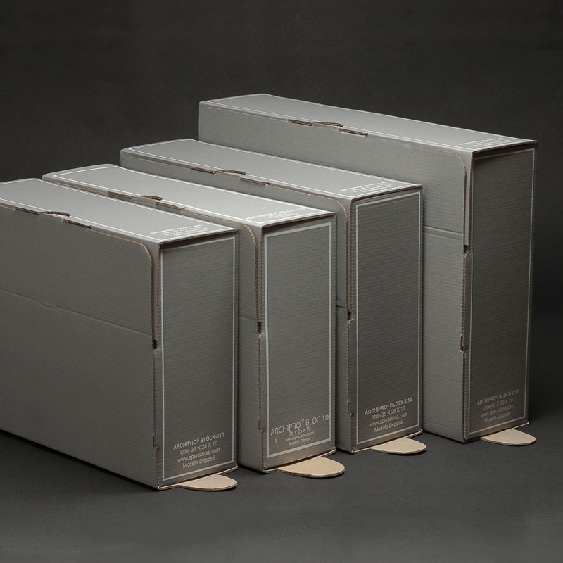 Boîtes d'archives définitives ou longue conservation en carton